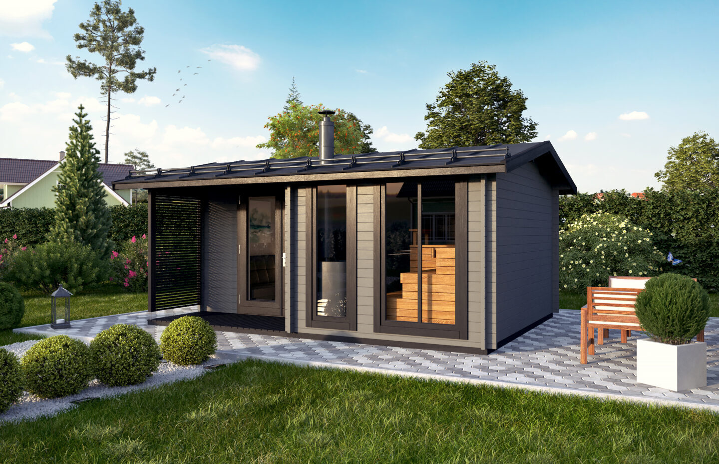 RABA saunamaja - aastaringseks kasutamiseks mugav välisaun.